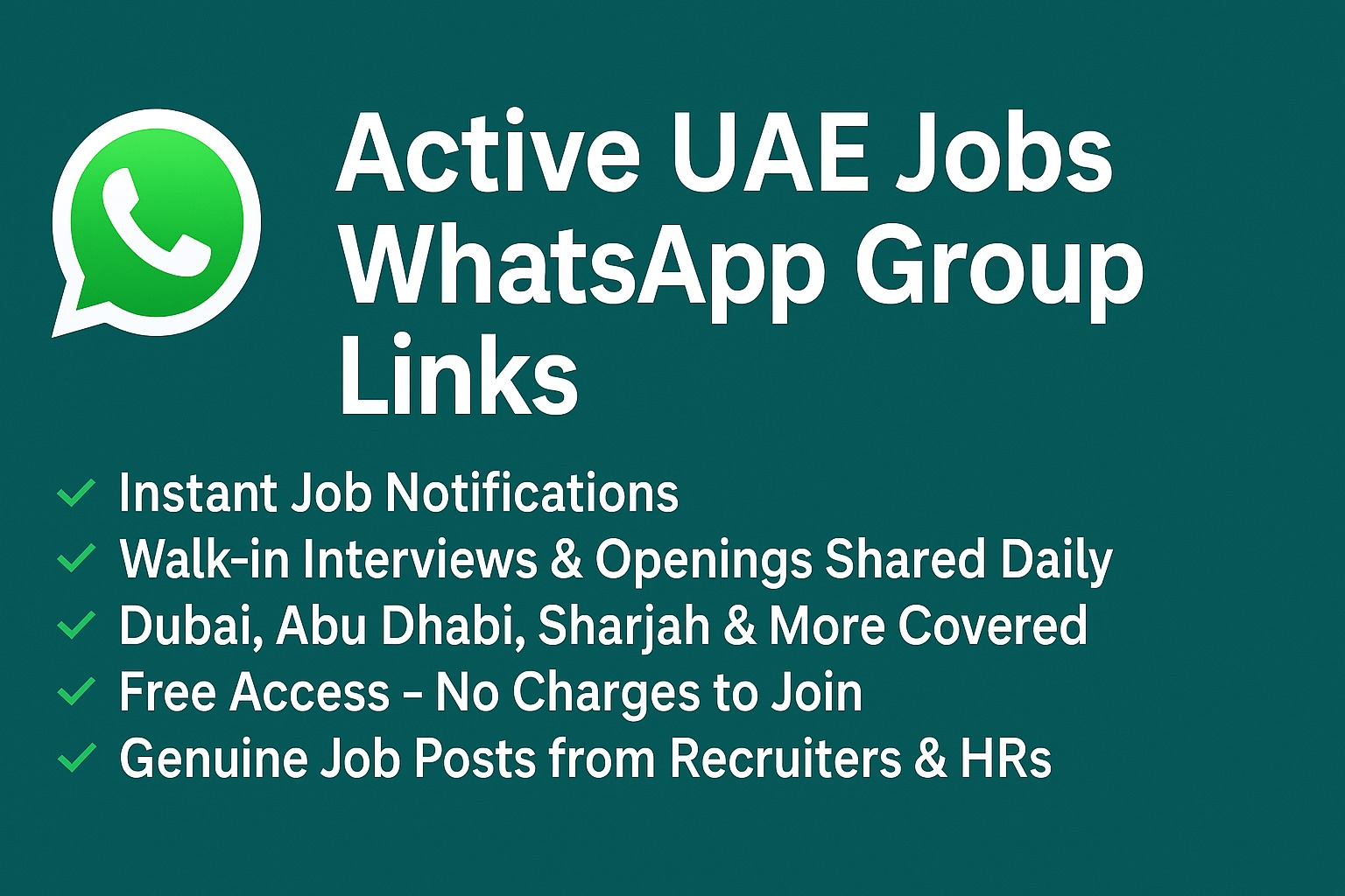 Active UAE Jobs WhatsApp Group Links - Group Links